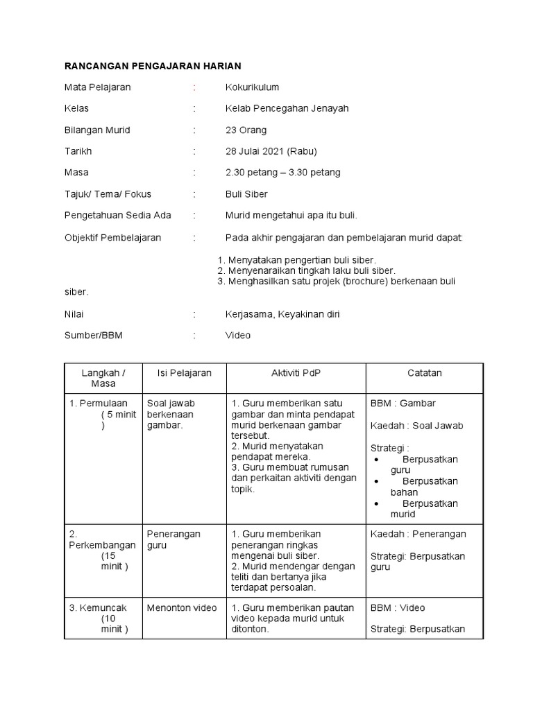 RPH Koku Kpj-Buli Siber | PDF