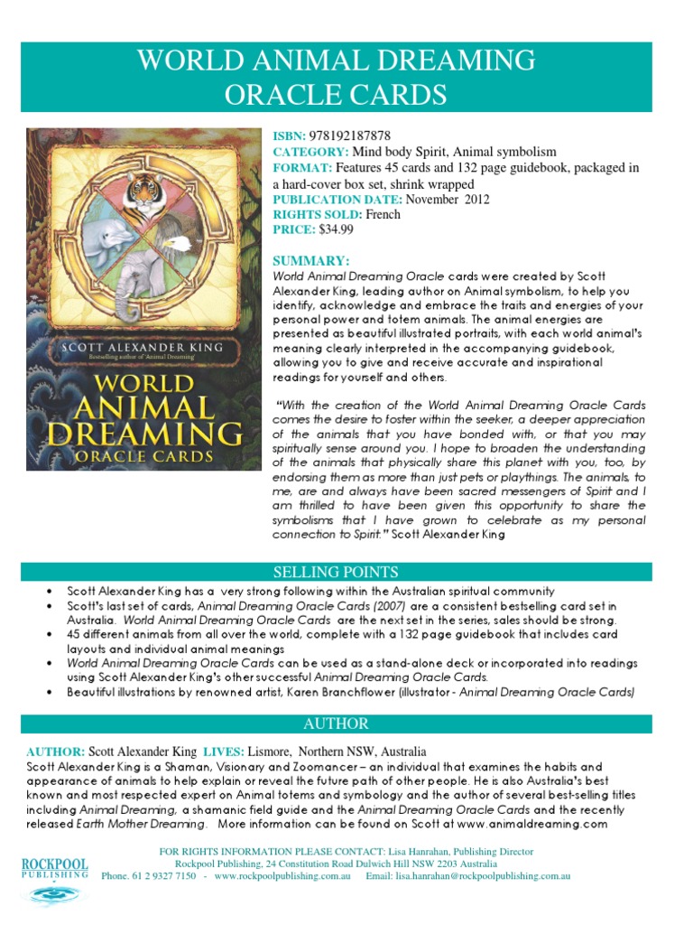 The World Animal Dreaming Oracle Cards | PDF