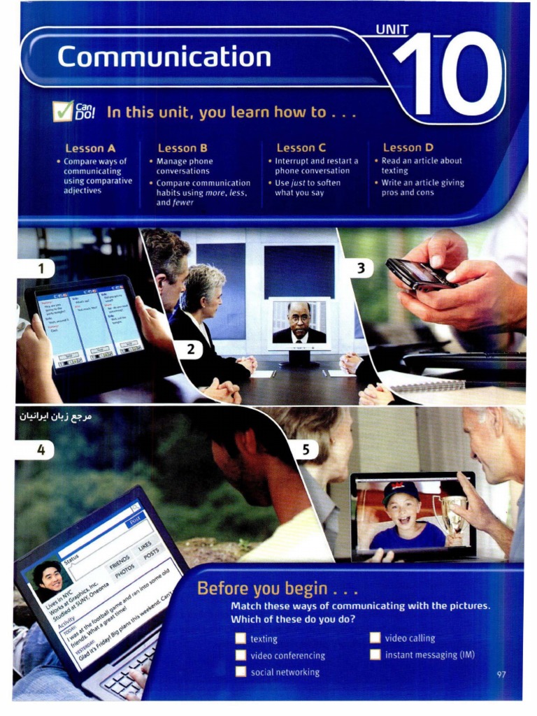 Unit 10 Communication | PDF | Text Messaging | Videotelephony