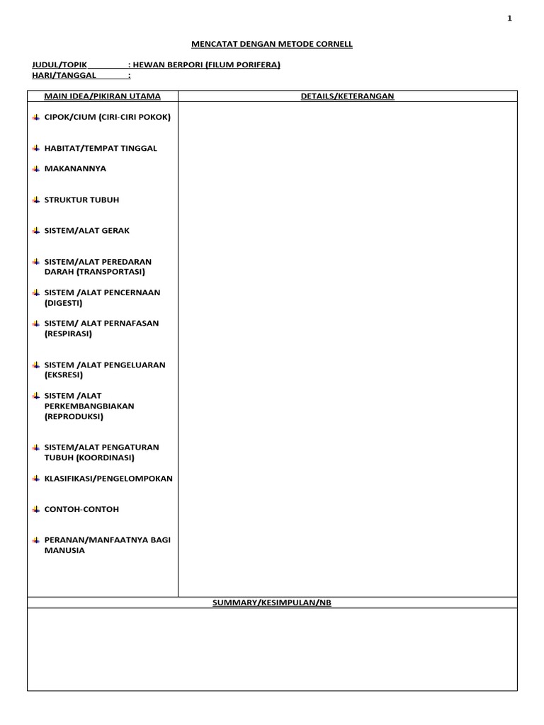 Mencatat dengan Metode Cornell | PDF | Sains & Matematika