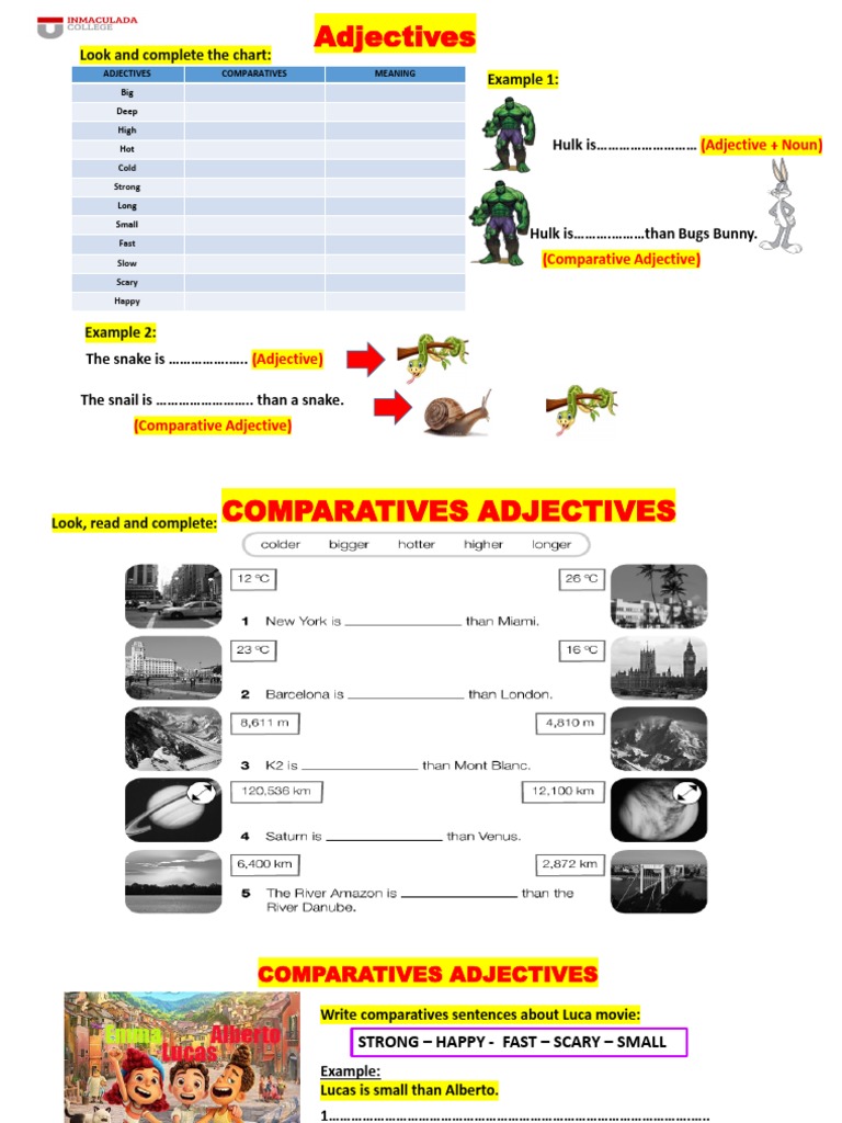 5th Primary - Comparatives Adjectives | PDF | Language Arts & Discipline