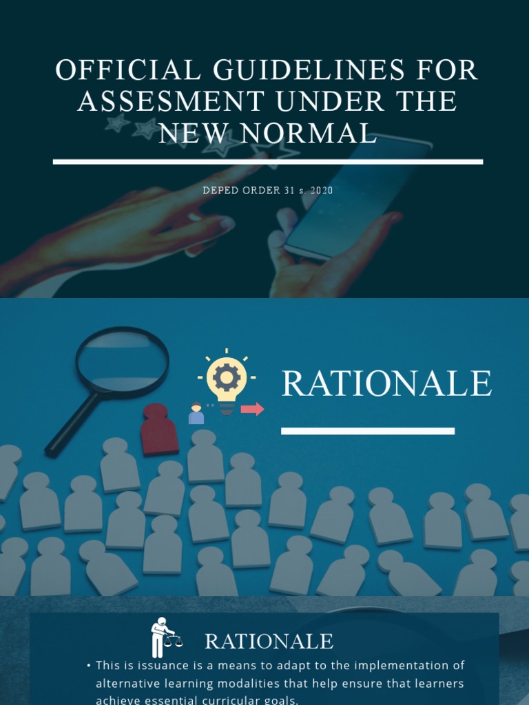Official Guidelines For Assesment Under The New Normal: DEPED ORDER 31 S. 2020 | PDF ...