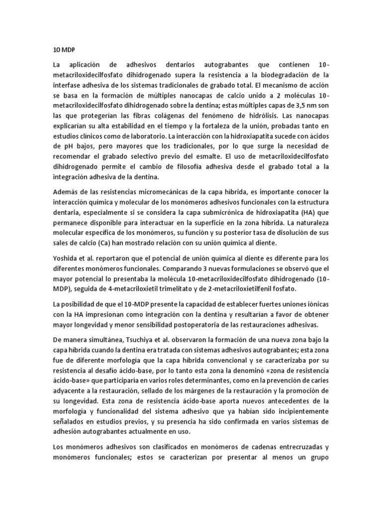 Giomers, 10 MDP | PDF | Adhesión | Química
