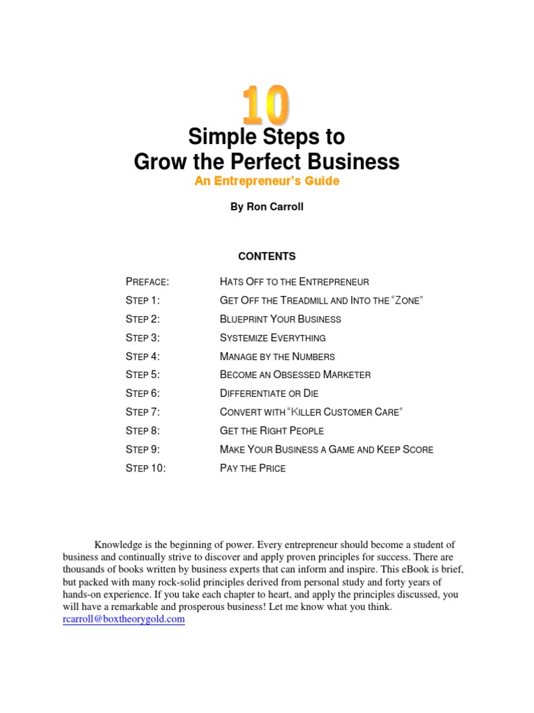 10 Simple Steps To Grow The Perfect Business | PDF