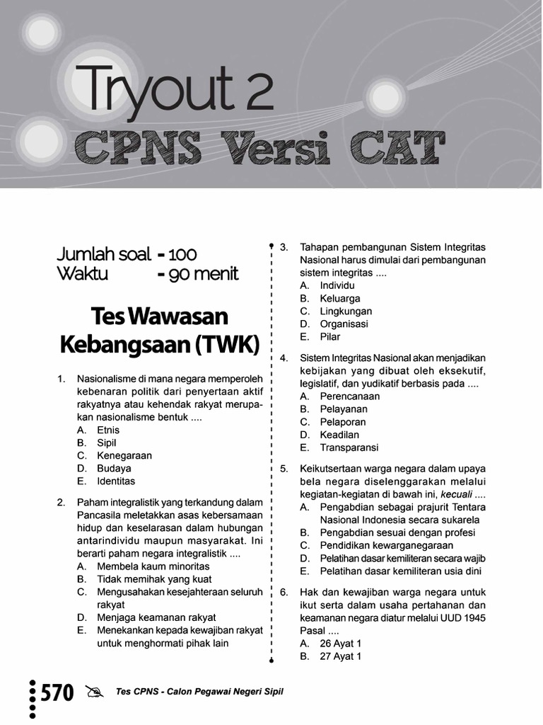 Latihan Soal Cpns Try Out 2 | PDF