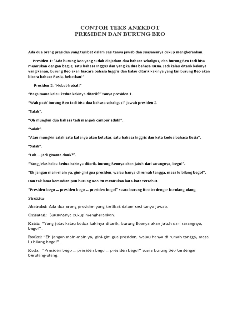 Contoh Anecdote Text | PDF
