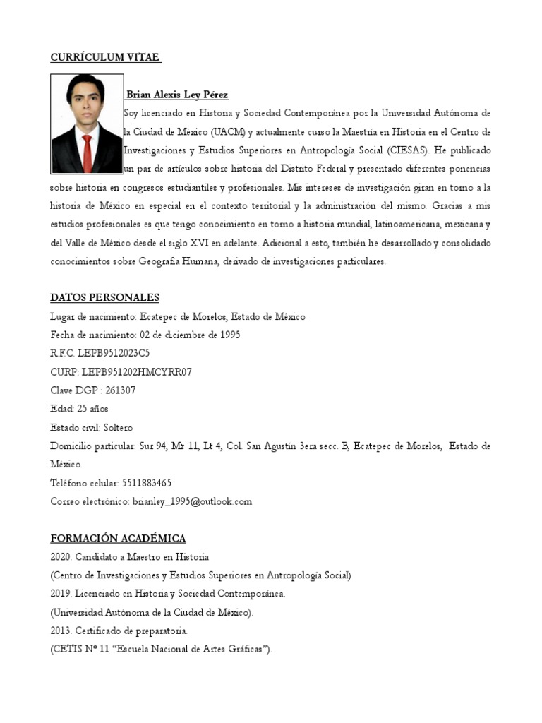Curriculum 2021 - BRIAN LEY | PDF | Ciudad de México | México