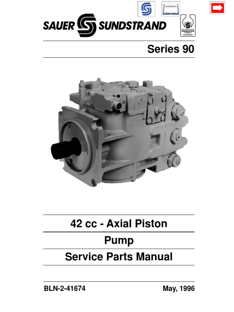Sundstrand 90 Series 42cc Pump Service Parts Manual | PDF | Pump | Filtration