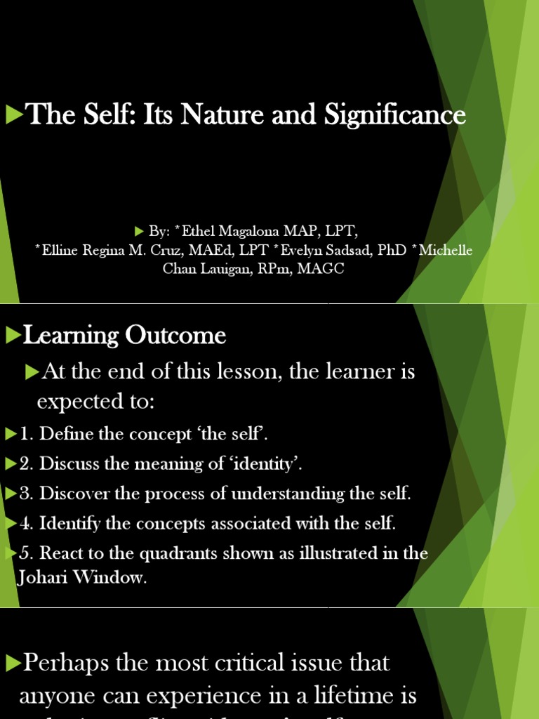 Topic 2 The Self - Its Nature and Significance | PDF | Self | Identity ...