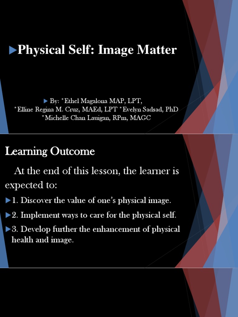 Topic 6 Physical Self - Image Matter | PDF | Etiquette | Behavior