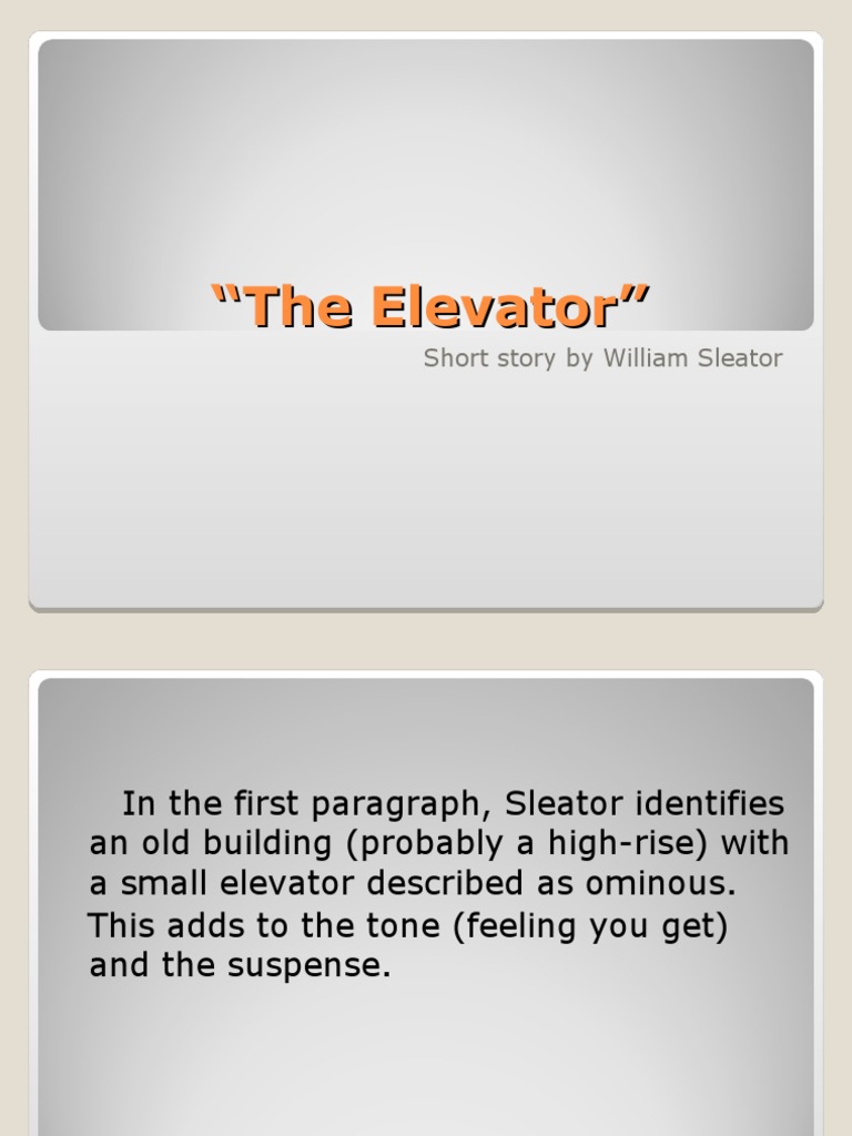 Elevator Power Point | PDF | Social Science | Mystery, Thriller & Crime ...