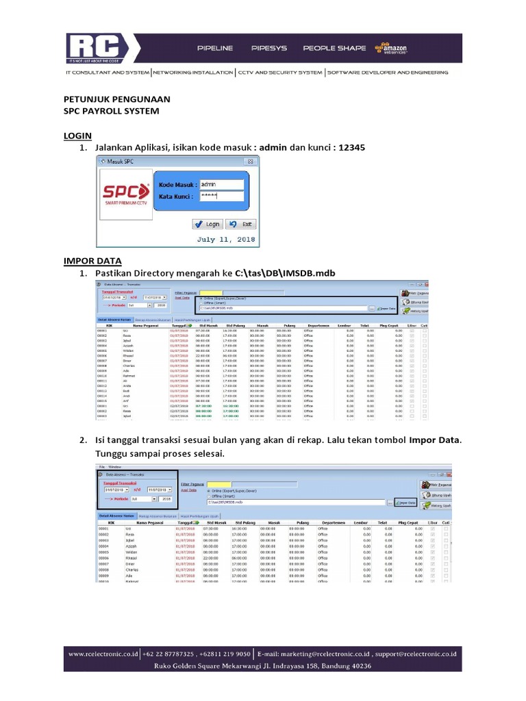 Manual Book Payroll SPC | PDF