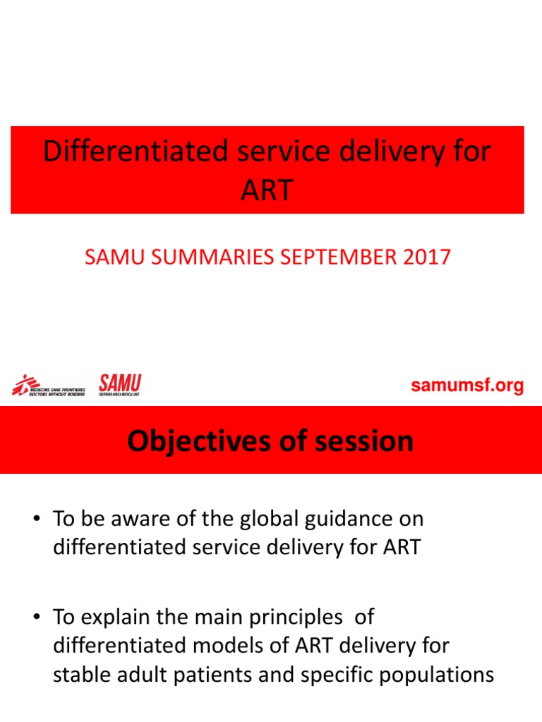 SAMU Summary Differentiated ART Delivery | PDF | World Health ...