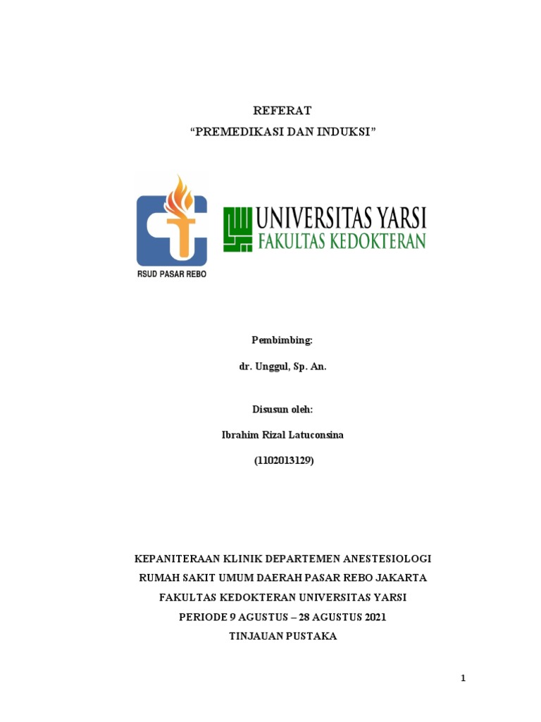 REFERAT Pre Medikasi Dan Induksi Baim | PDF