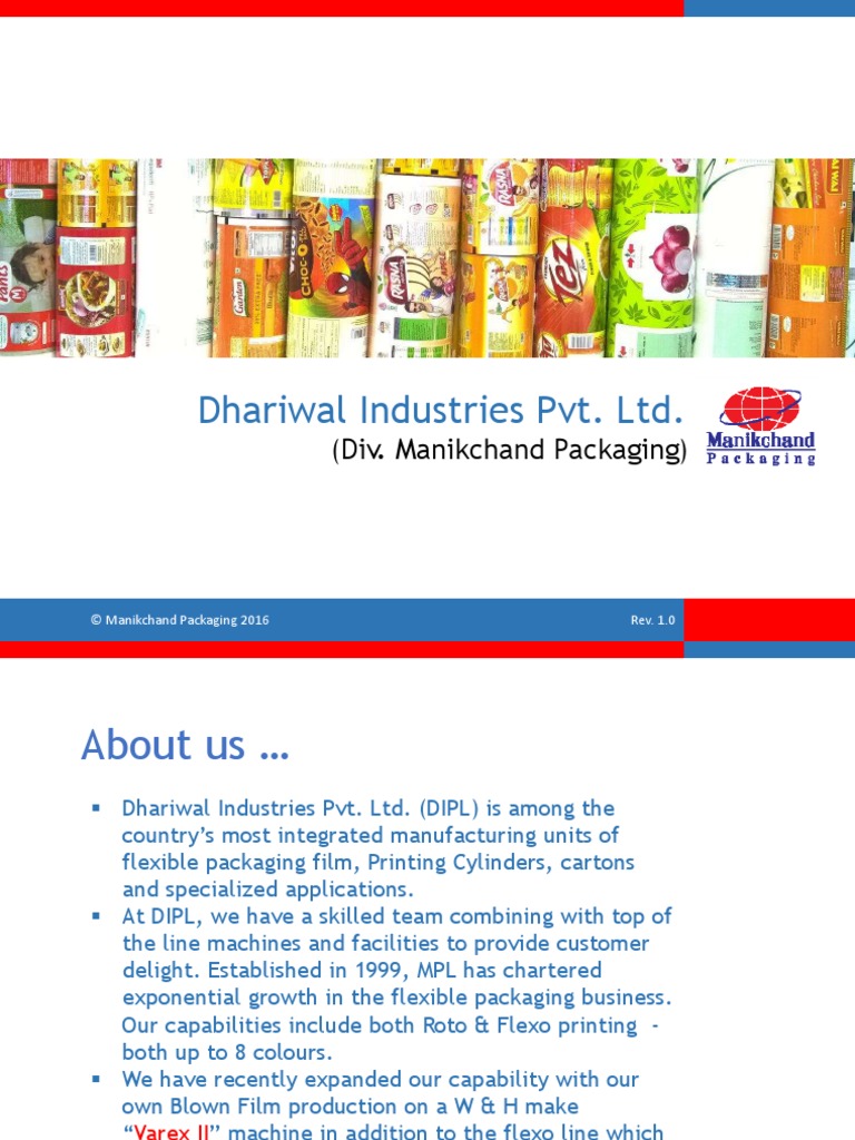 Manikchand Packaging Presentation | PDF | Packaging And Labeling | Foods