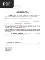 Affidavit of Non-Interest | PDF | Affidavit | Common Law
