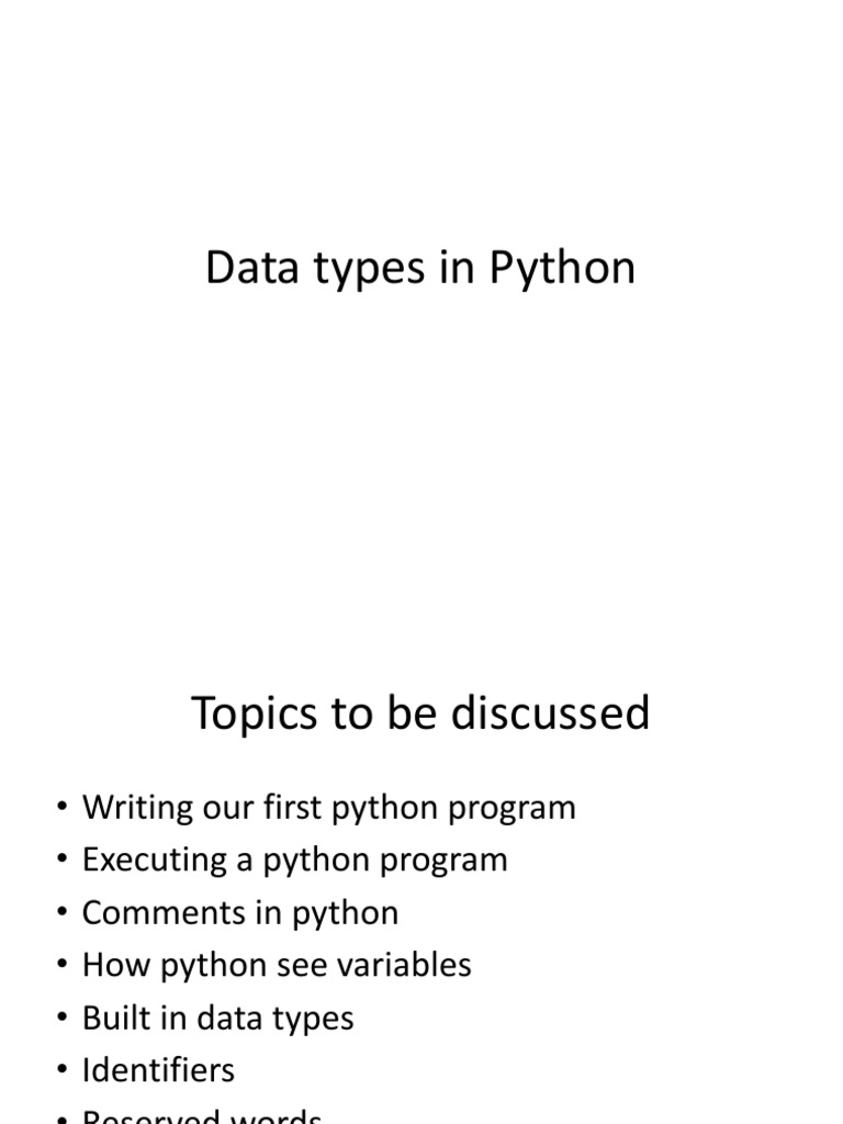 Data Types In Python Pdf Integer Computer Science Variable Computer Science 3871