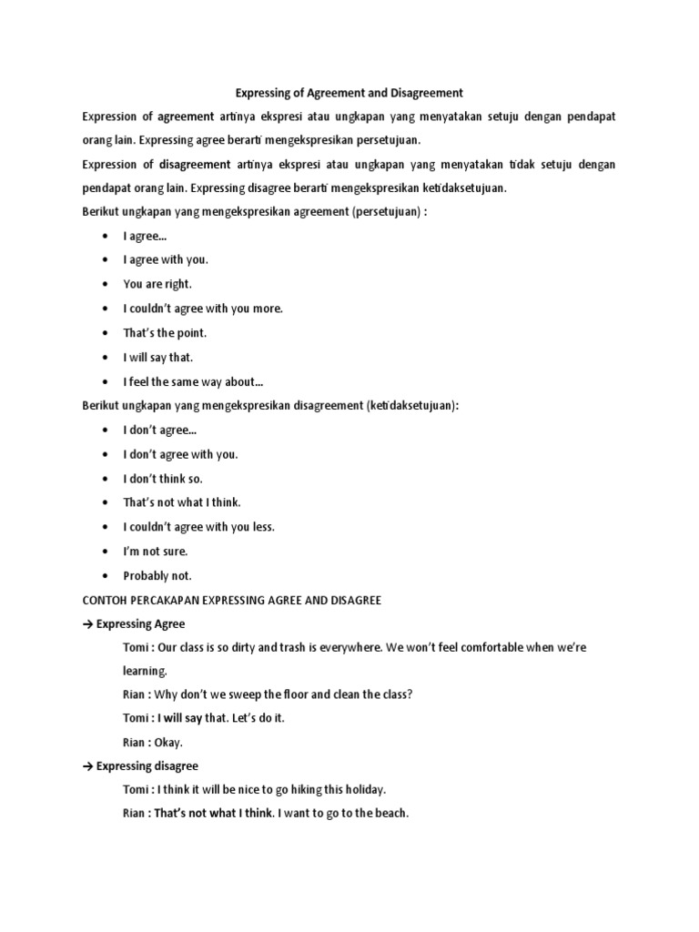 Expressing of Agreement and Disagreement | PDF