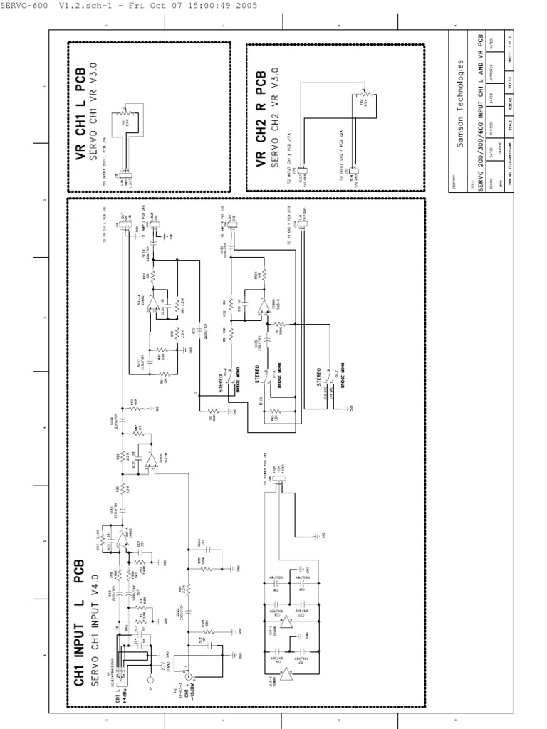 Samson Servo600 Power Amplifier Schematics | PDF | Home & Garden ...