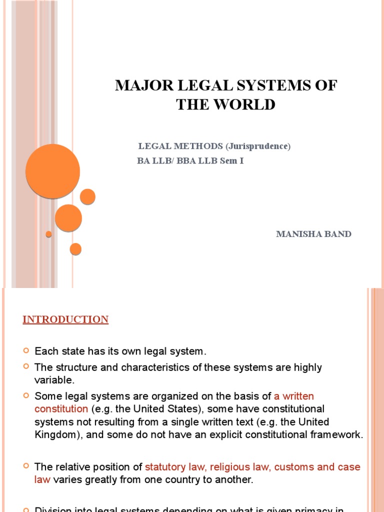 Major Legal Systems of The World | PDF | Common Law | Precedent