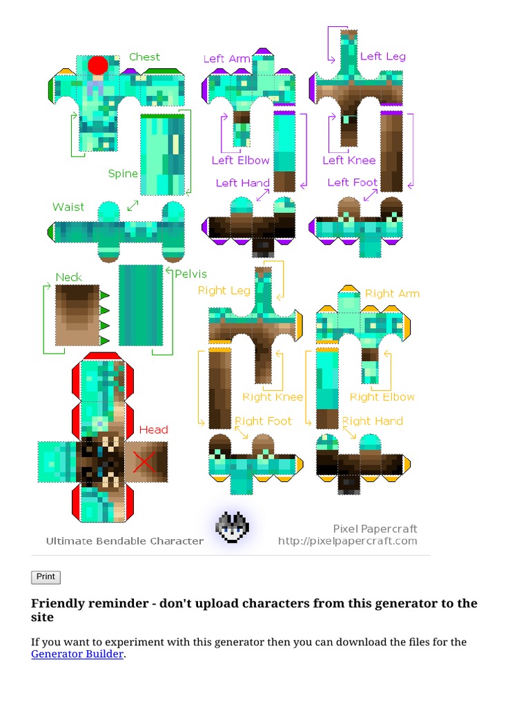 Minecraft Character Bendable Papercraft Generator | PDF | Computers