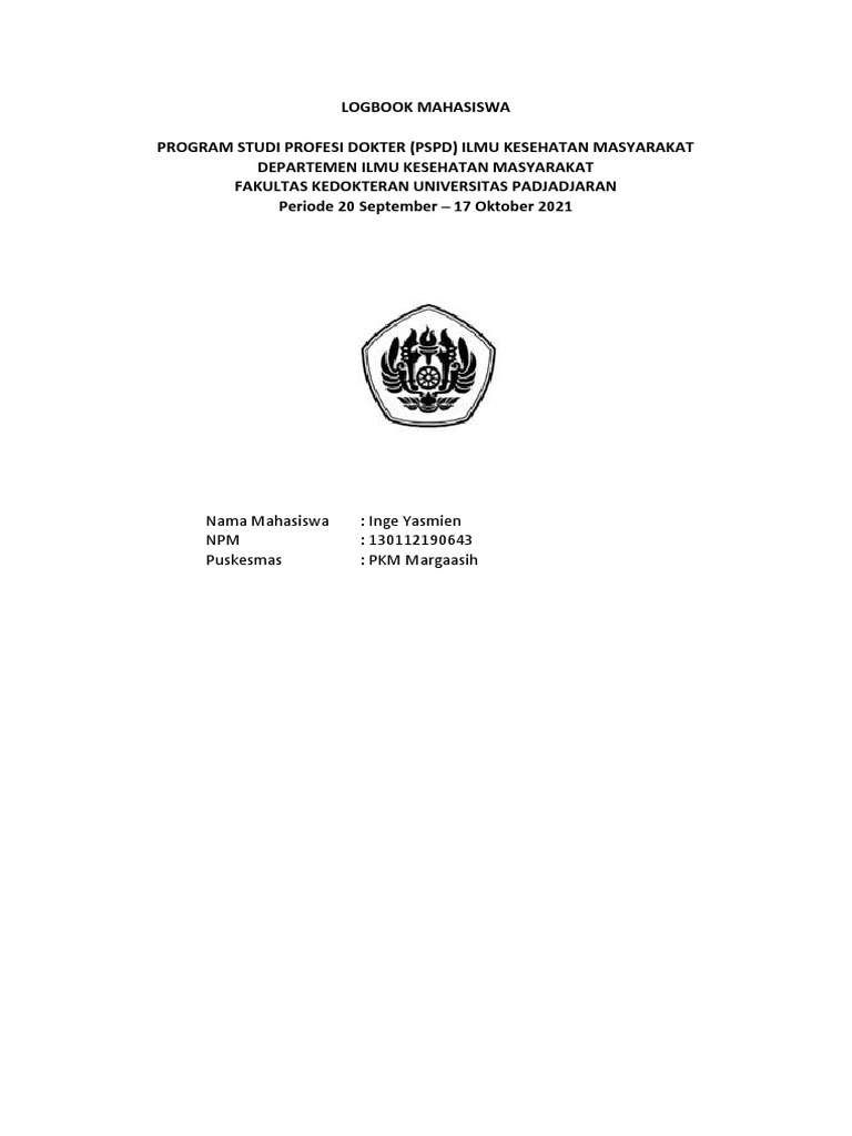 Logbook Mahasiswa PSPD IKM | PDF