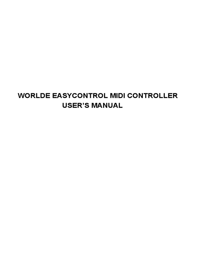 Worlde Easycontrol Midi Controller User'S Manual | PDF | Macintosh | Usb
