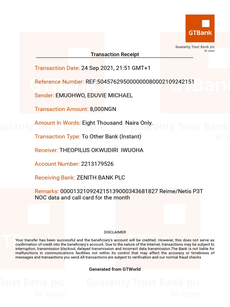 Transaction Date: Reference Number: Sender: Transaction Amount: Amount ...