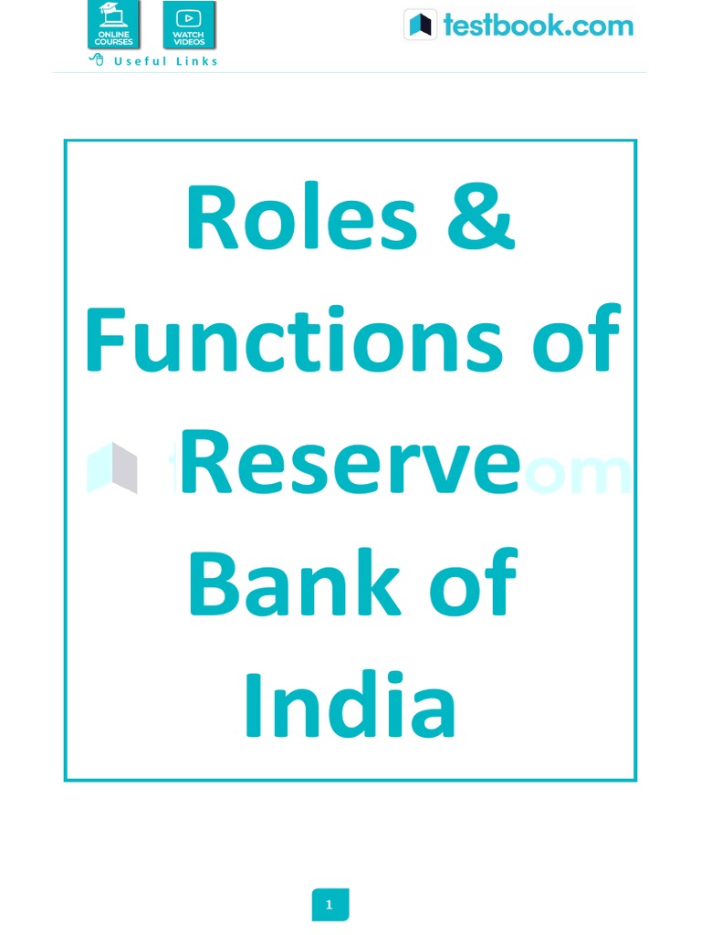 Roles and Functions of RBI Explained | PDF | Reserve Bank Of India | Banks