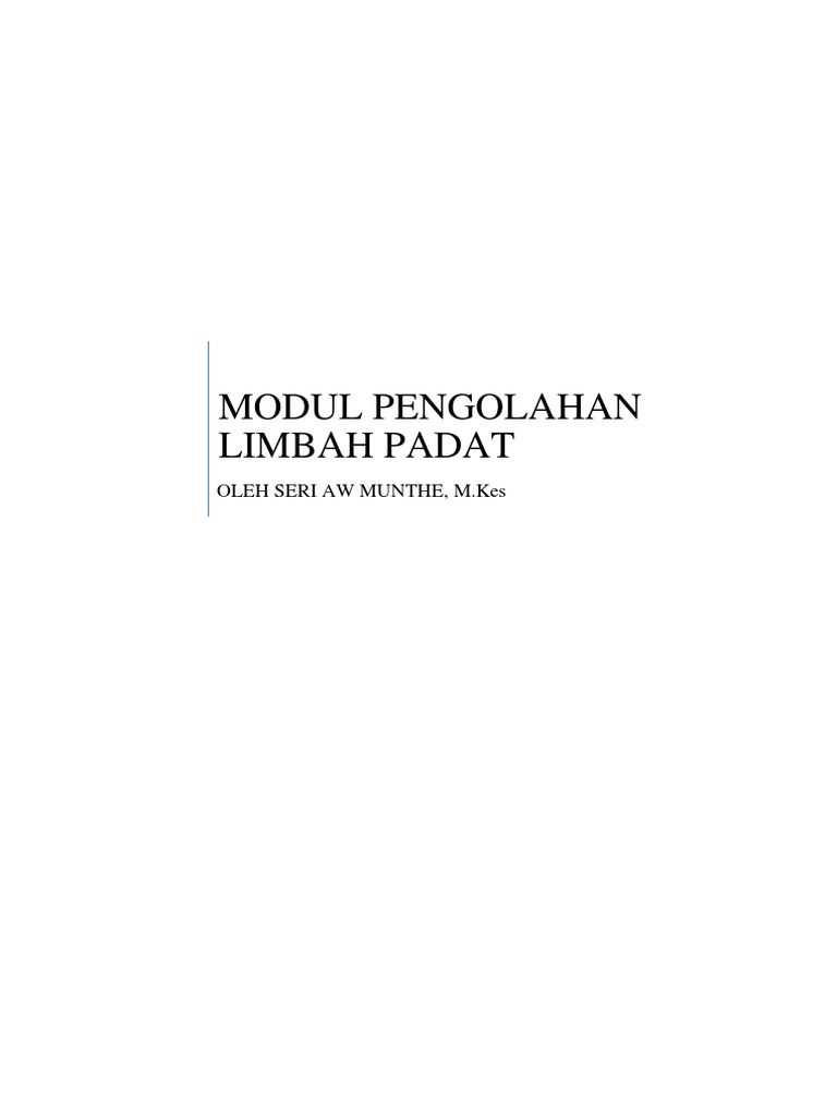 Pengolahan Limbah Padat di Indonesia | PDF