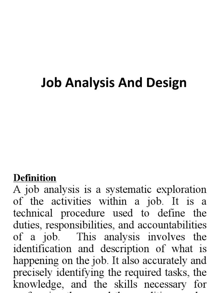 Job Analysis & Design | PDF | Organizational Behavior | Systems Psychology