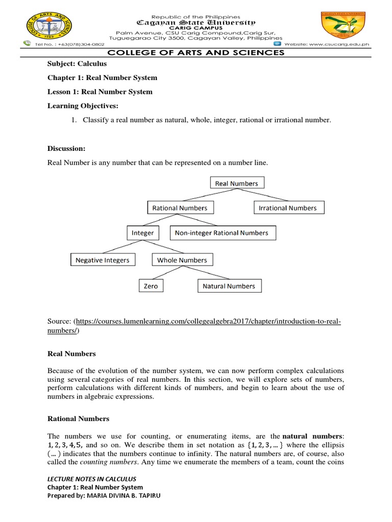 Understanding Real Numbers in Calculus | PDF | Numbers | Rational Number