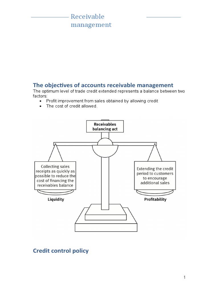 Accounts Receivable Management Objectives | PDF | Factoring (Finance ...