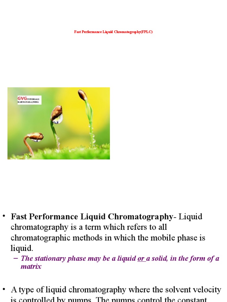 Fast Performance Liquid Chromatography (FPLC) | PDF