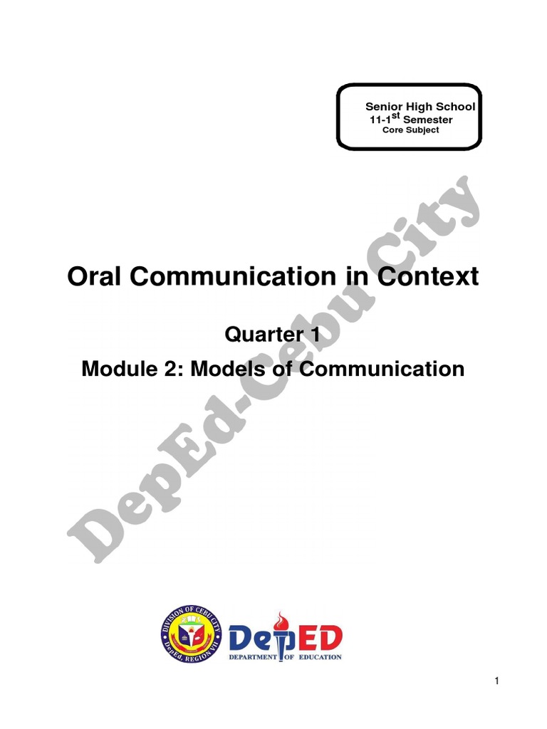 Oral Communication Q1 Module2 For Upload | PDF | Communication ...