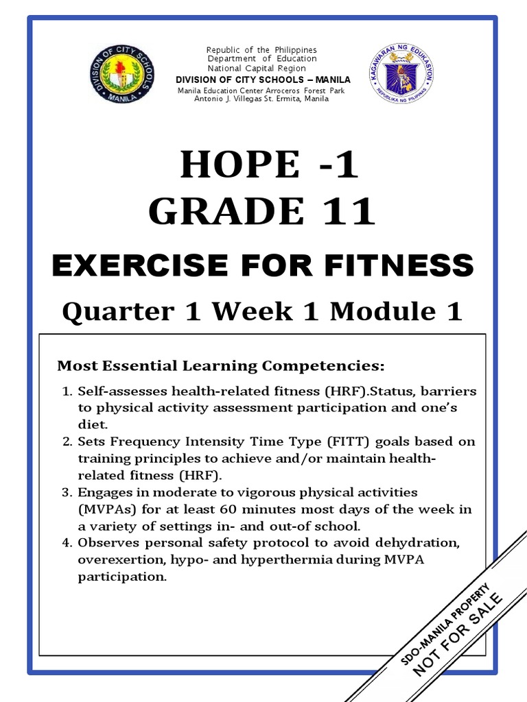 Hope - 1 Grade 11: Exercise For Fitness | Download Free PDF | Physical ...