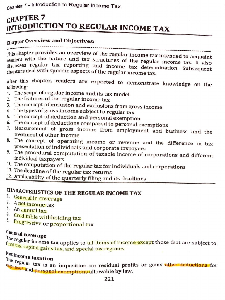 Introduction to Regular Income Tax | PDF | Revenue | Cost Of Goods Sold