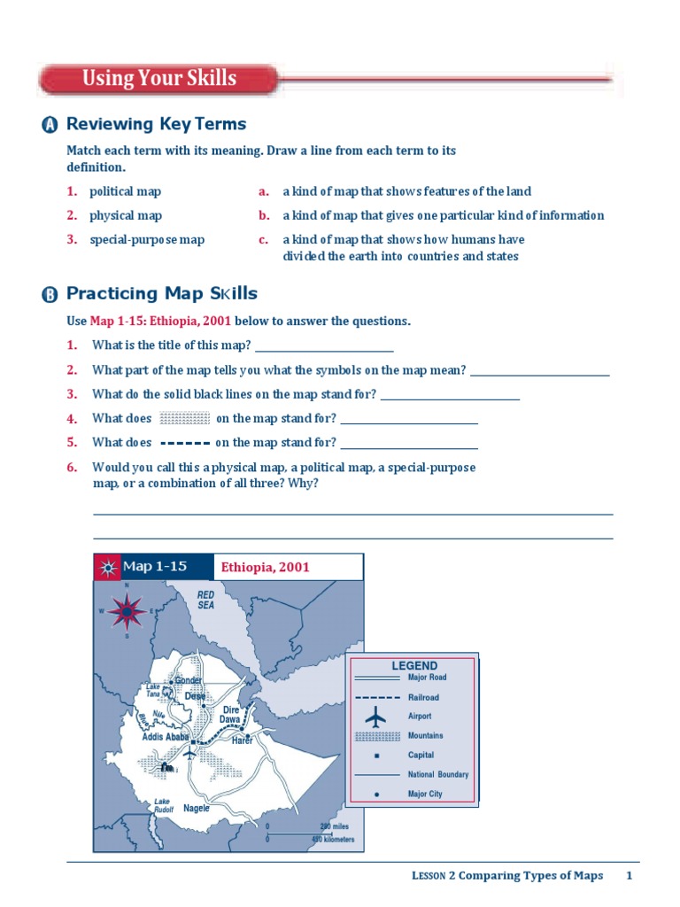 Comparing Types of Maps Worksheet | PDF