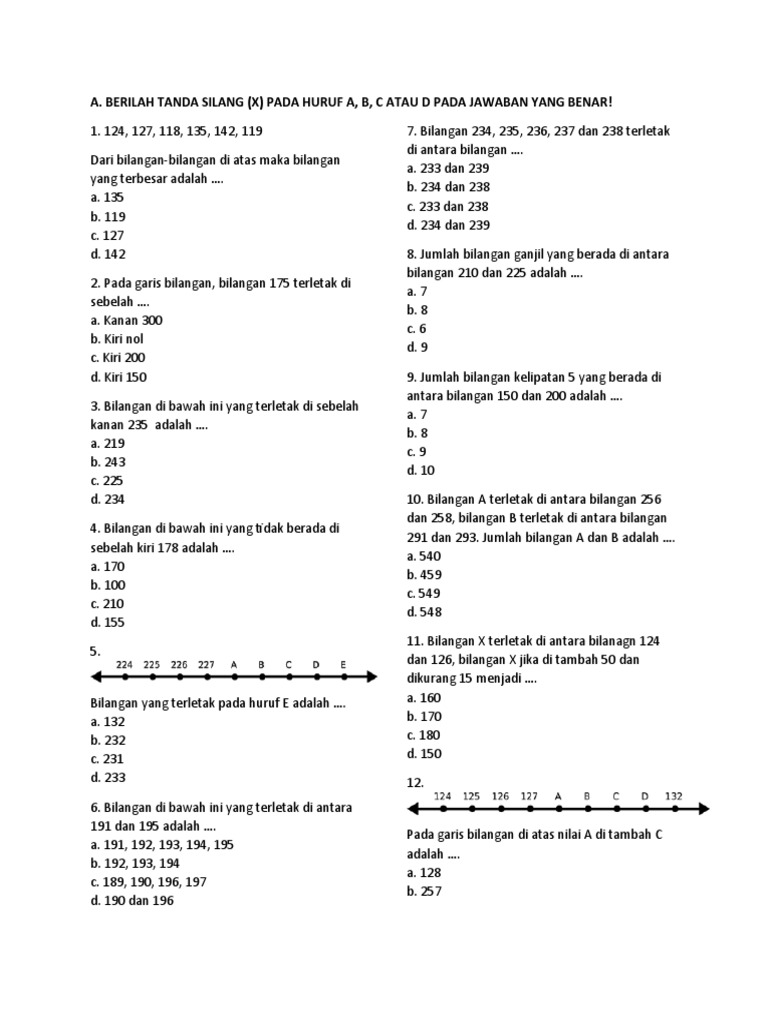Soal Kelas 3 Bilangan | PDF