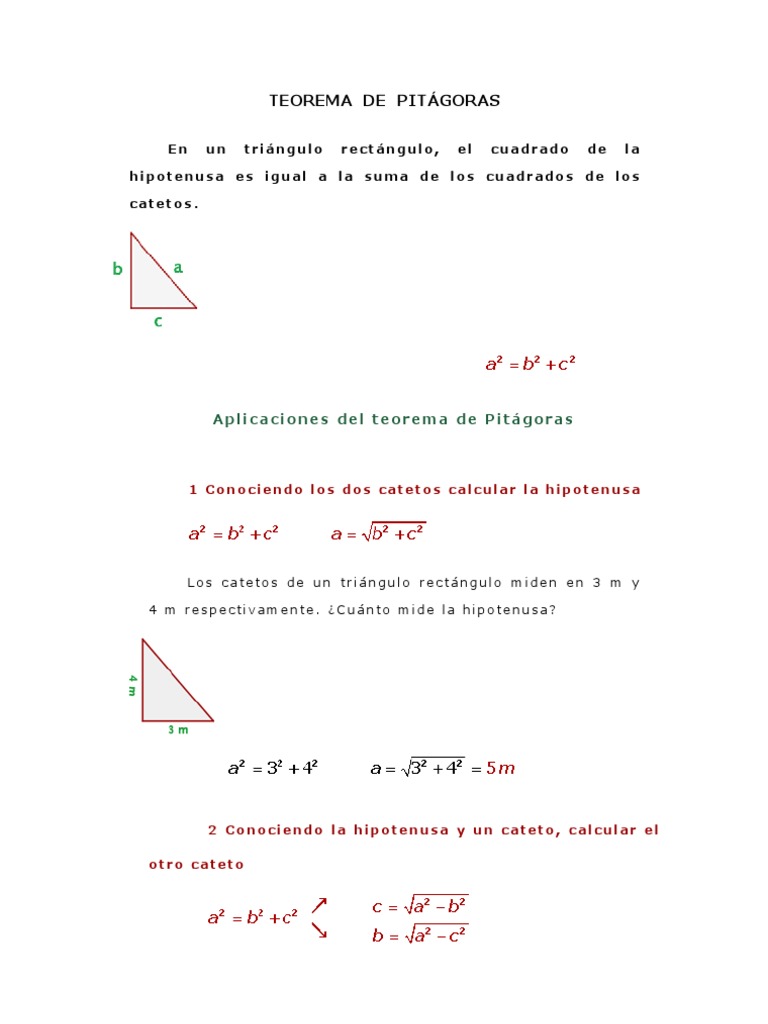 Aplicaciones del Teorema de Pitágoras | PDF | Filosofía