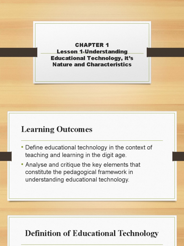 Defining Educational Technology: Analyzing Key Elements, Definitions ...