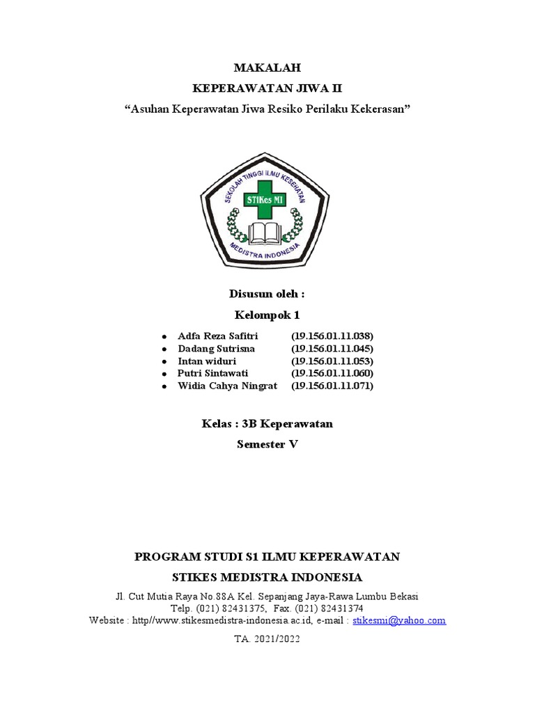 Kel 1 Askep Resiko Perilaku Kekerasan | PDF