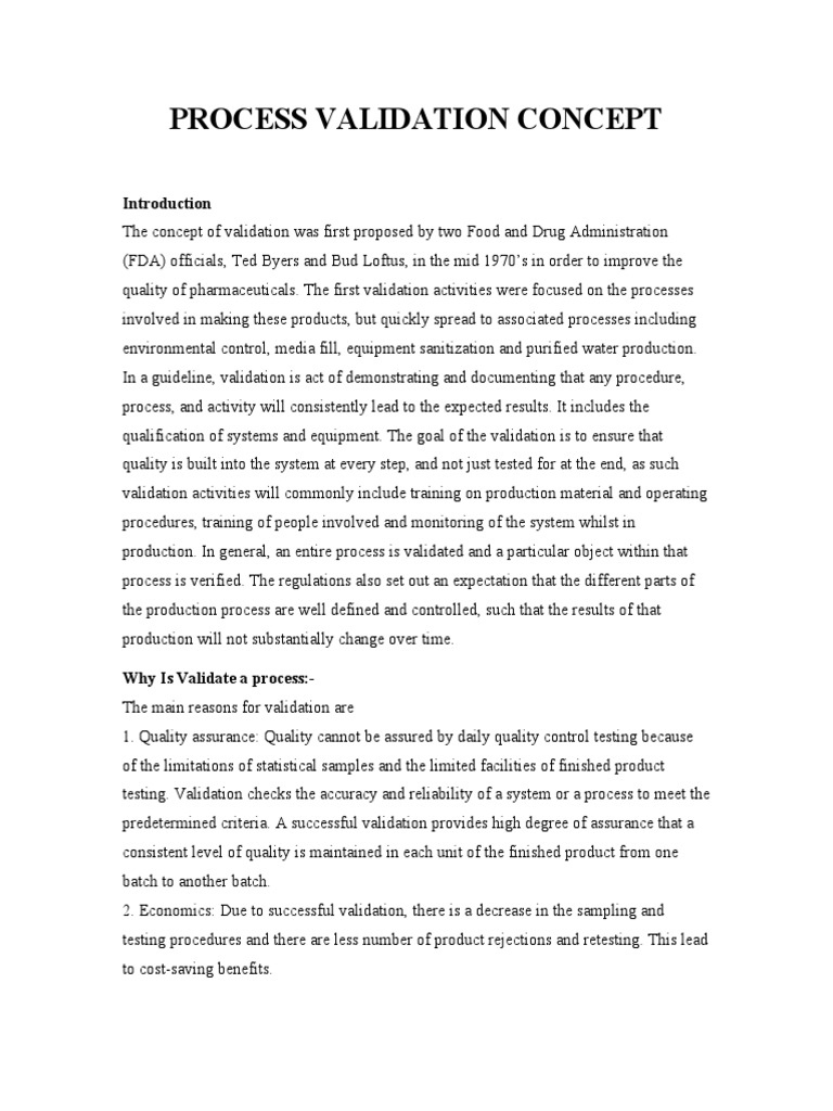 Process Validation Concept | PDF | Verification And Validation | Business