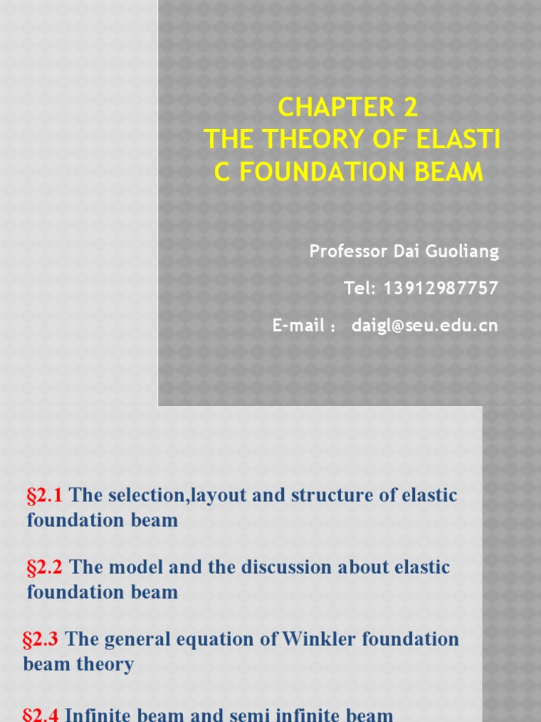 Chapter 2 Elastic Foundation Beam | PDF | Beam (Structure) | Elasticity (Physics)