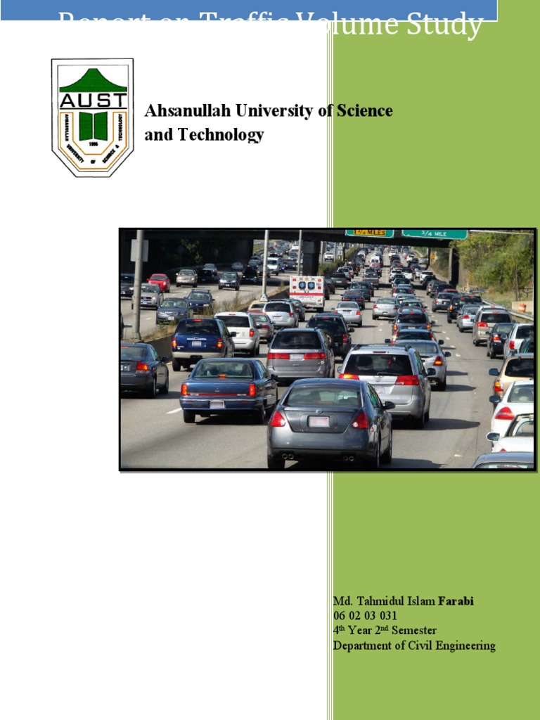 Report On Traffic Volume Study | Download Free PDF | Traffic | Road
