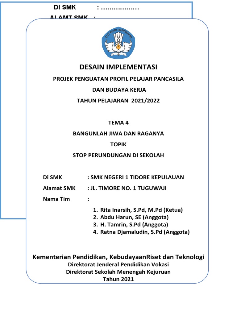 Desain Implementasi P5BK Tema 4 | PDF