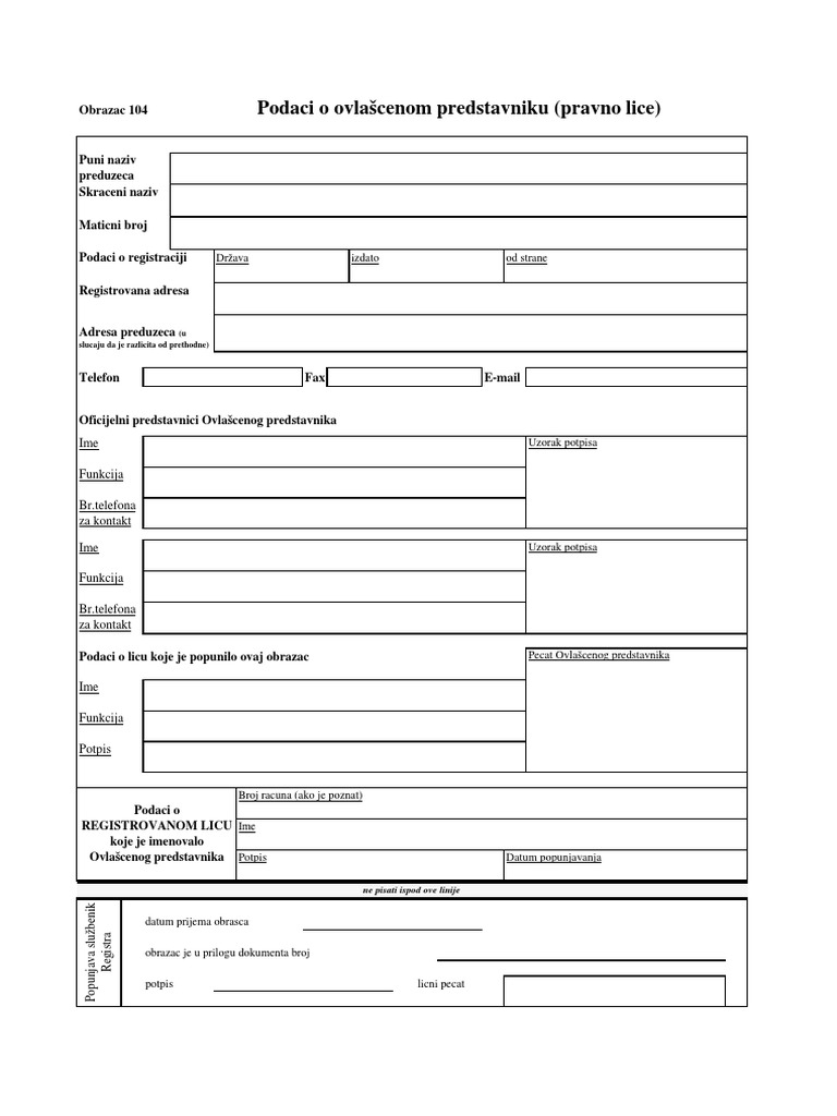 Datos de Registro Empresarial | PDF