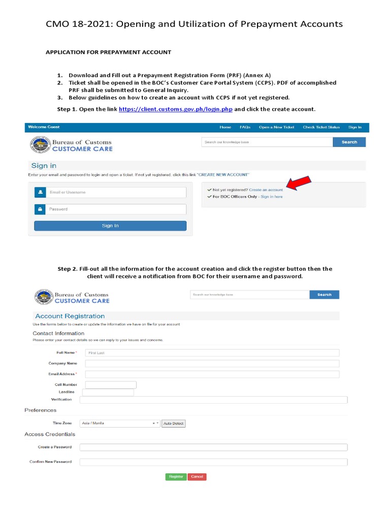 Cmo 18-2021 - Procedures On Creating A Prepayment Account | PDF ...
