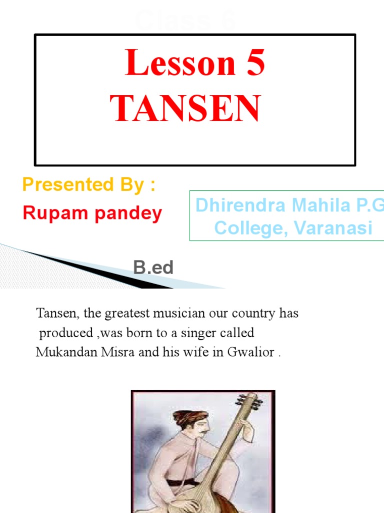 Rupam Class 6 Chapter 5 Tansen | PDF