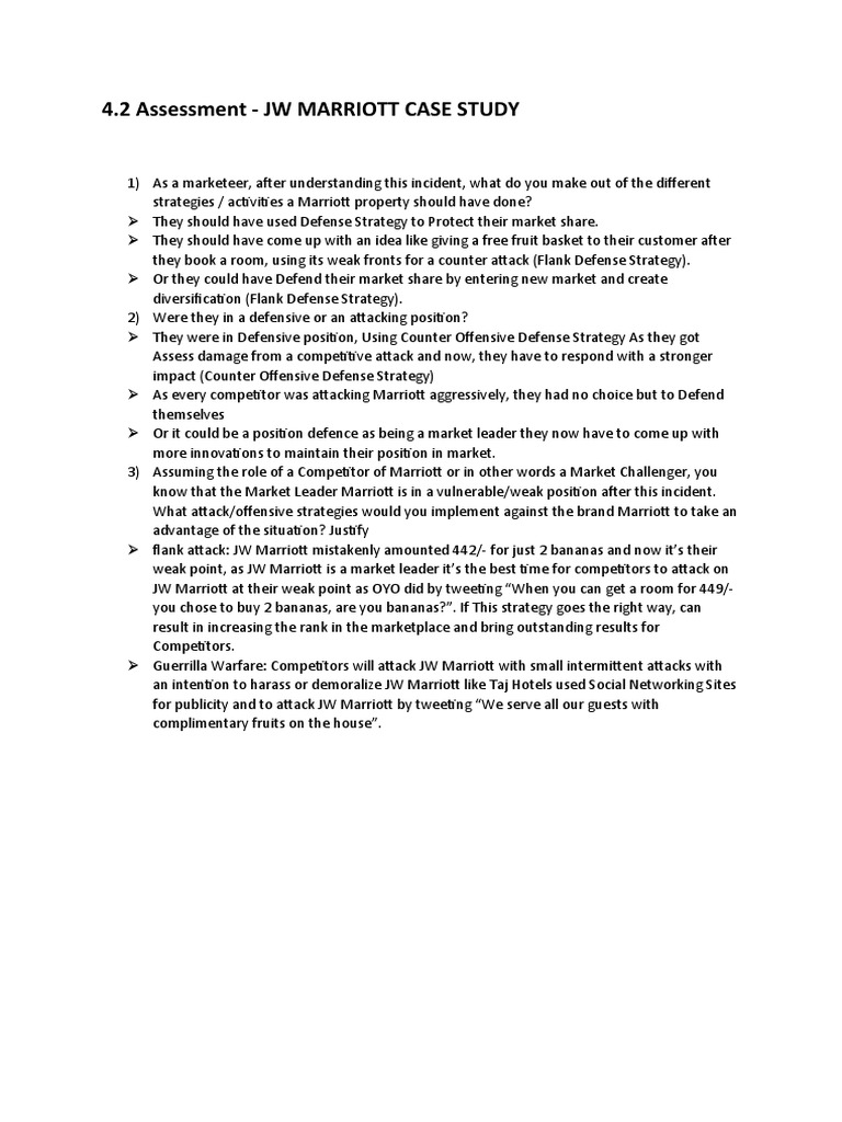 Assessment - JW MARRIOTT CASE STUDY | PDF